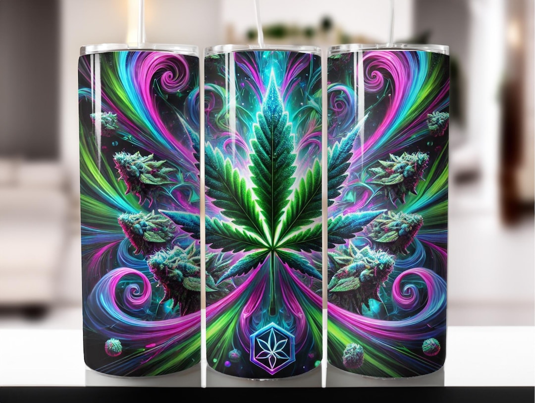 Marijuana Leaf Tumbler Wrap – 20oz Skinny Sublimation Design (digital ...