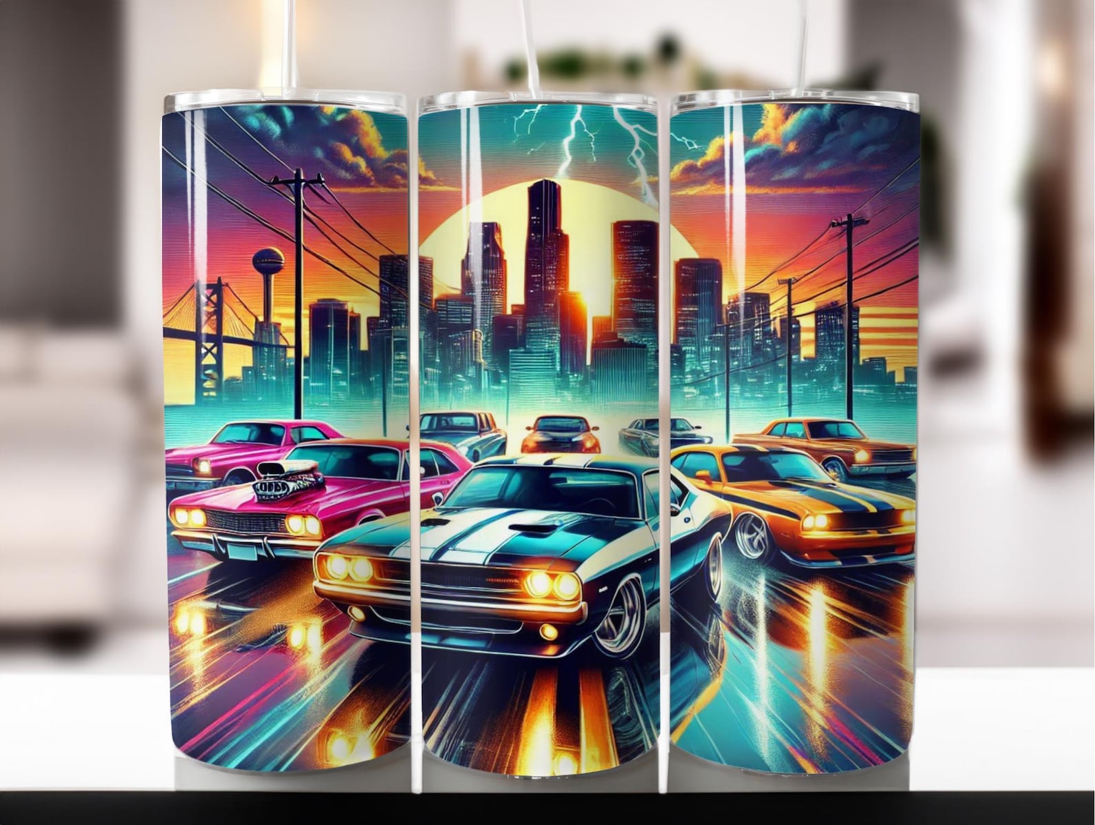 Muscle Car Tumbler Wrap: Vintage Retro Design (PNG Digital Download) - Etsy