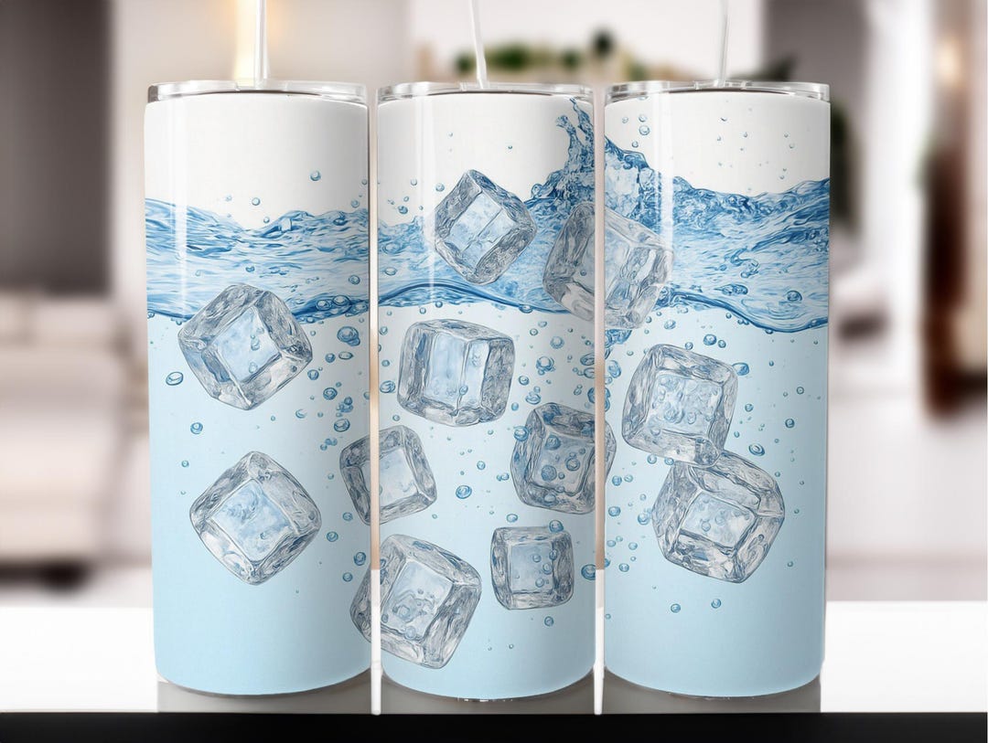 Ice Cubes 20oz Tumbler Wrap Sublimation Designer PNG Digital Download ...