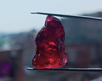 Large Raw Garnet Pendant - Etsy