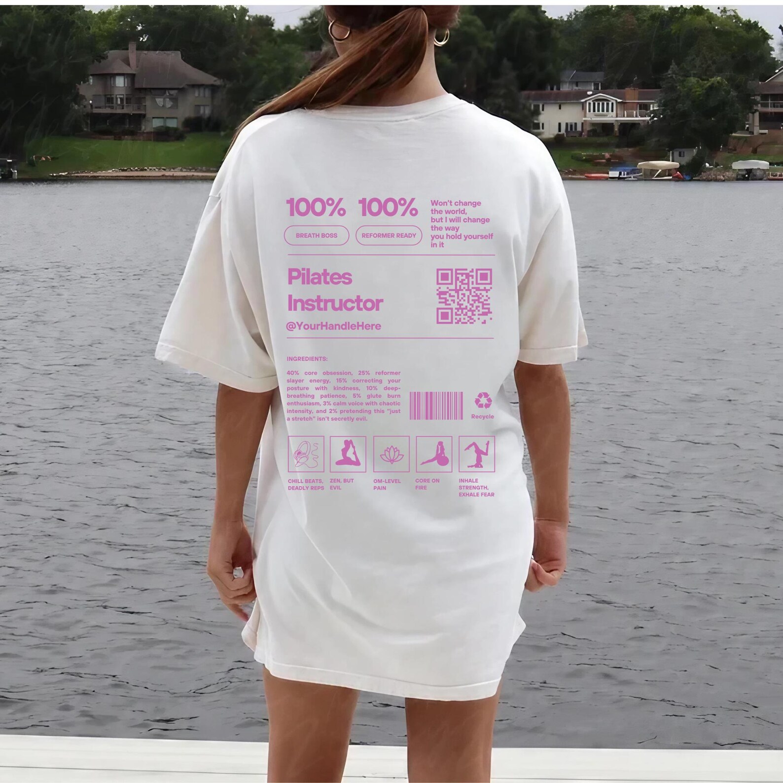 Customized Pilates Instructor T-shirt, Personalized Workout Gear ...