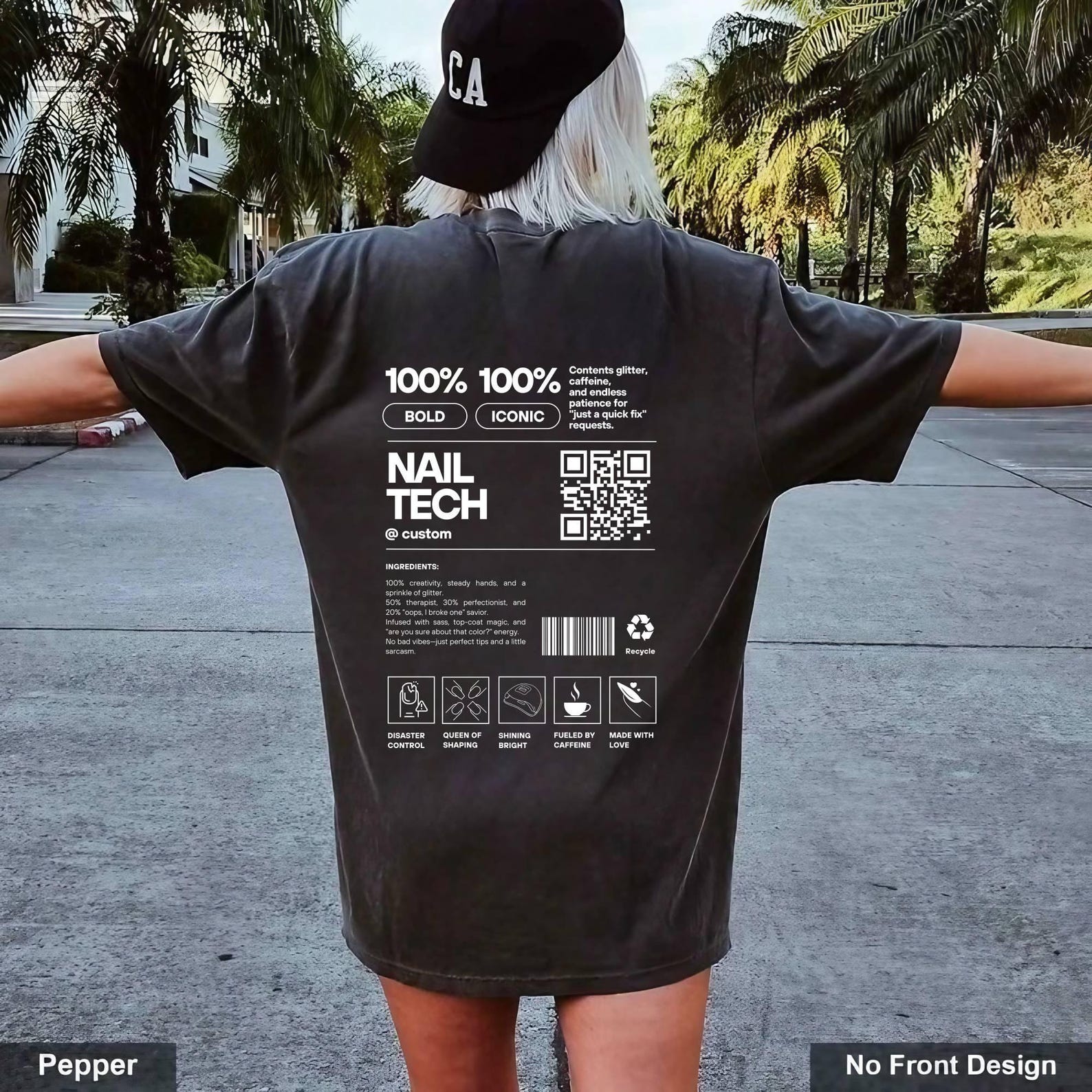 Personalized Nail Tech Shirt Custom QR Code Design Nail Artist Gift ...