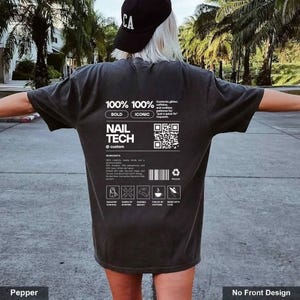 Personalized Nail Tech Shirt Custom QR Code Design Nail Artist Gift ...