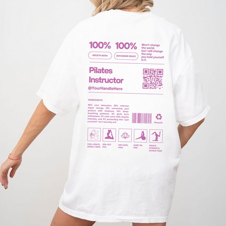 Customized Pilates Instructor T-shirt, Personalized Workout Gear ...