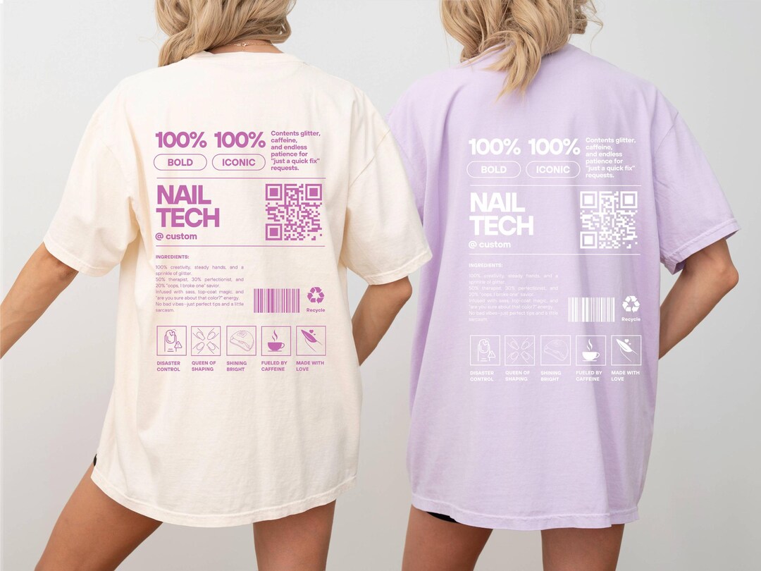 Custom Nail Tech Shirt Nail Artist Gift Manicurist T-shirt Personalized ...
