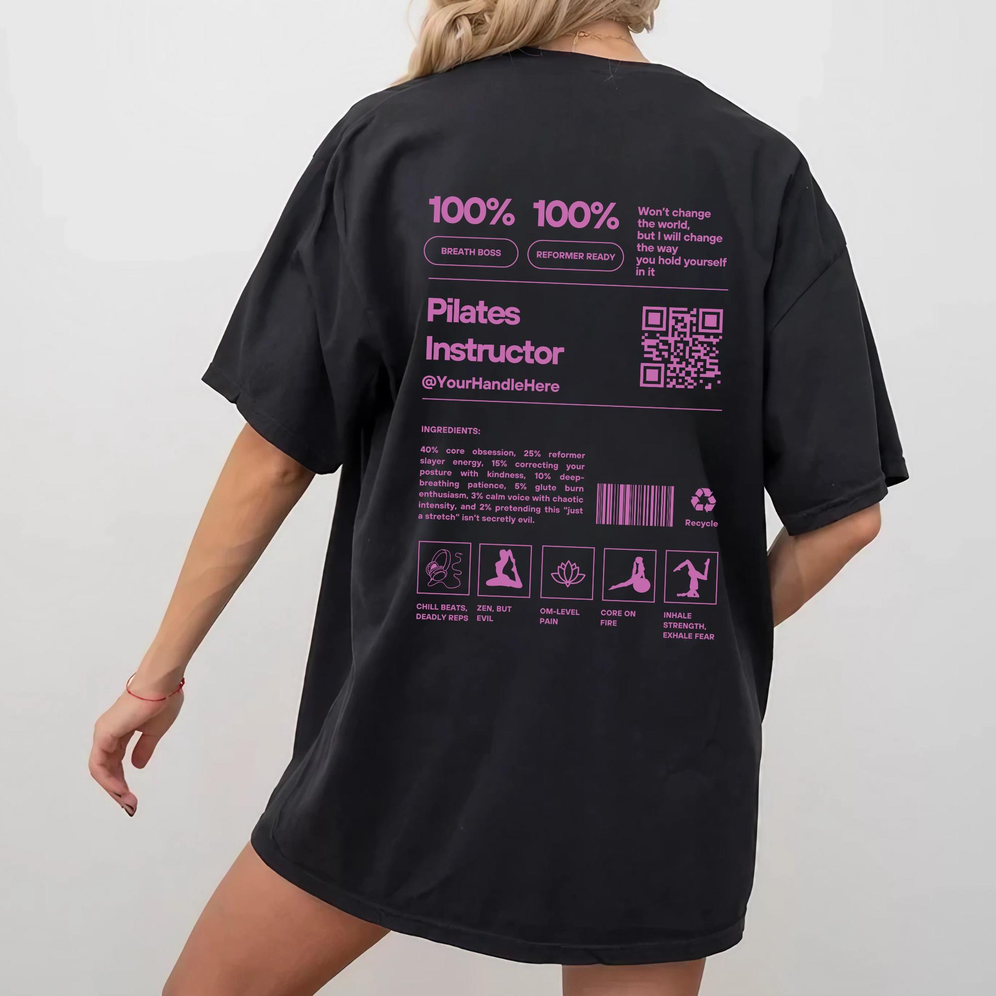 Customized Pilates Instructor T-shirt, Personalized Workout Gear ...