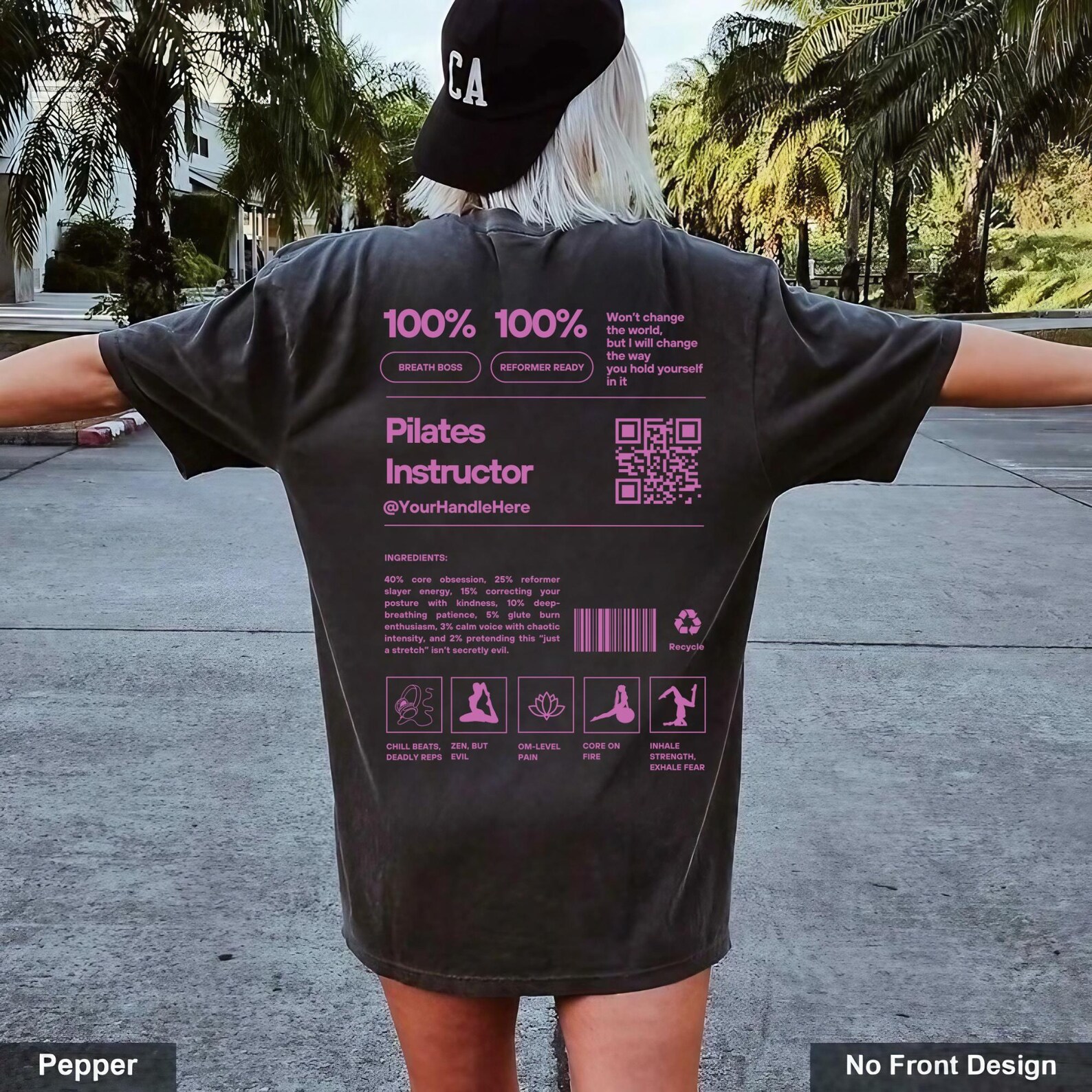 Customized Pilates Instructor T-shirt, Personalized Workout Gear ...