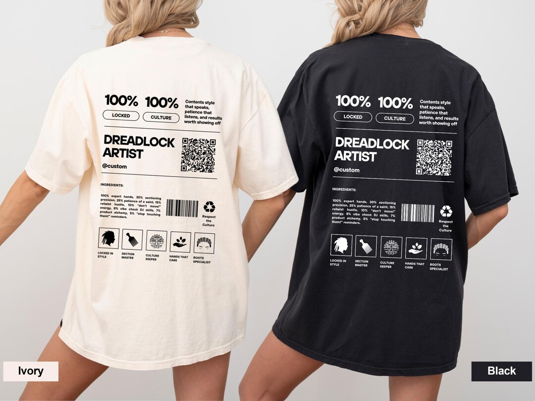 Personalized Loctician Shirt Dreadlock Artist QR Code T-shirt Custom ...