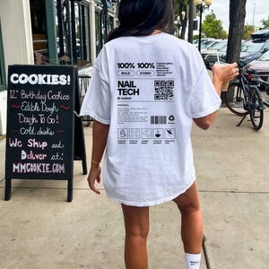 Personalized Nail Tech Shirt Custom QR Code Design Nail Artist Gift ...