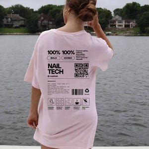 Personalized Nail Tech Shirt Custom QR Code Design Nail Artist Gift ...