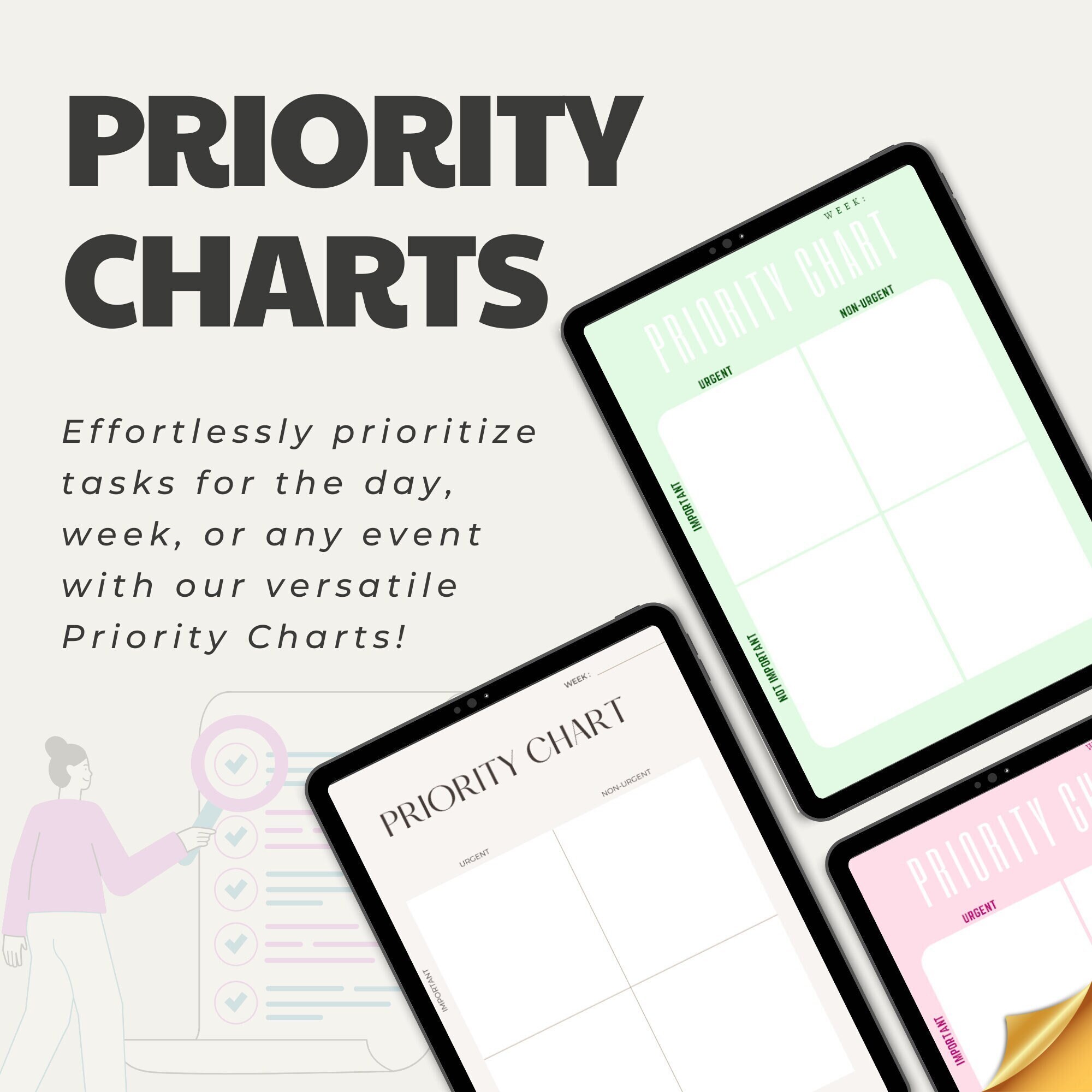 Priority Chart | Task Organizer | Instant Download PDF - Etsy