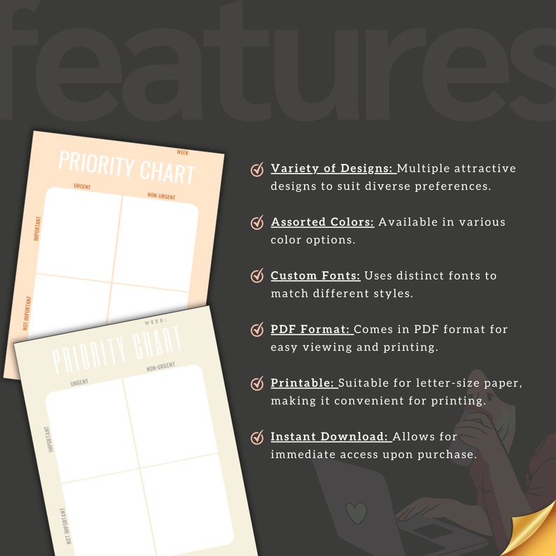 Priority Chart Task Organizer Instant Download PDF - Etsy