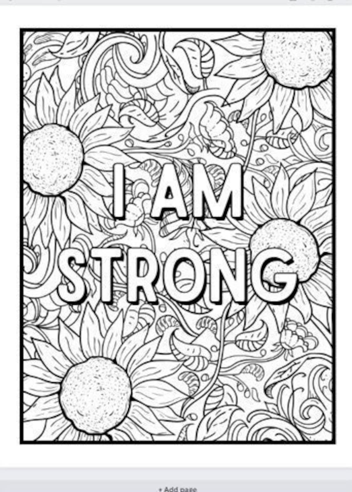 Motivational Coloring Pages - Etsy