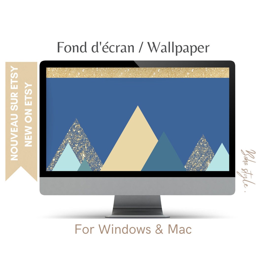 Computer Wallpaper TO DOWNLOAD / Blue / Gold / Mountain / Boho ...