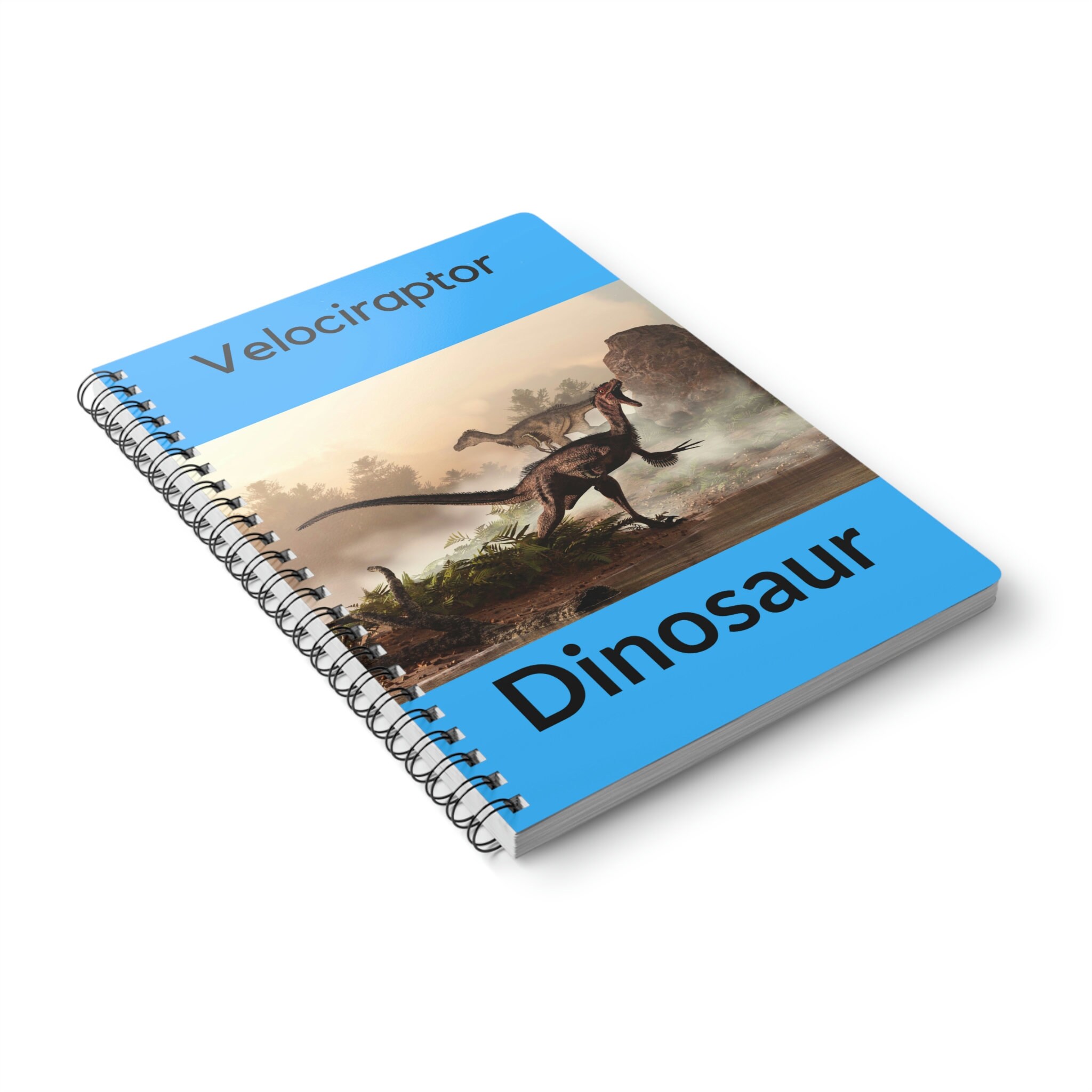 Velociraptor Dino Spiral Notebook | Softcover Notebook A5 | for ...