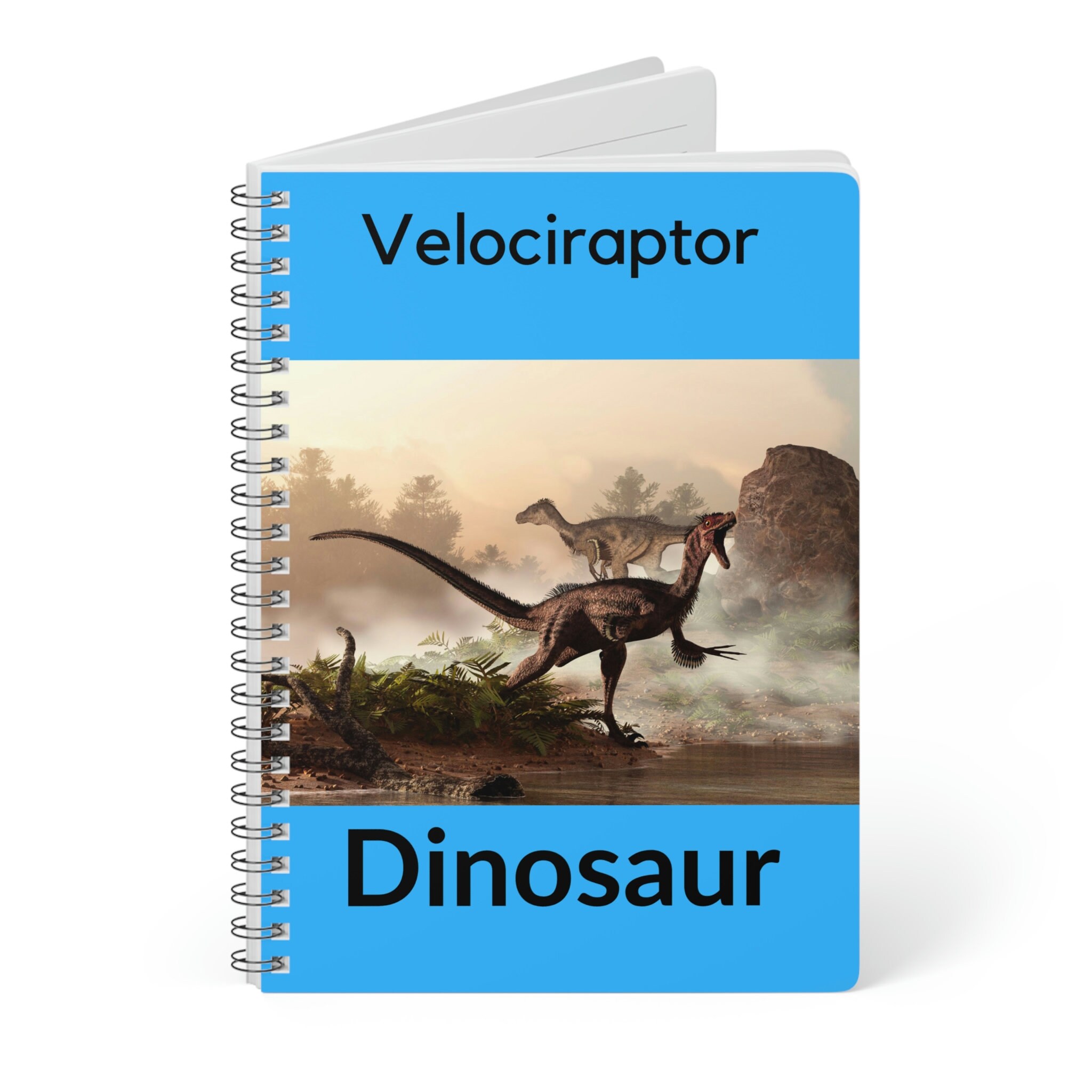 Velociraptor Dino Spiral Notebook | Softcover Notebook A5 | for ...