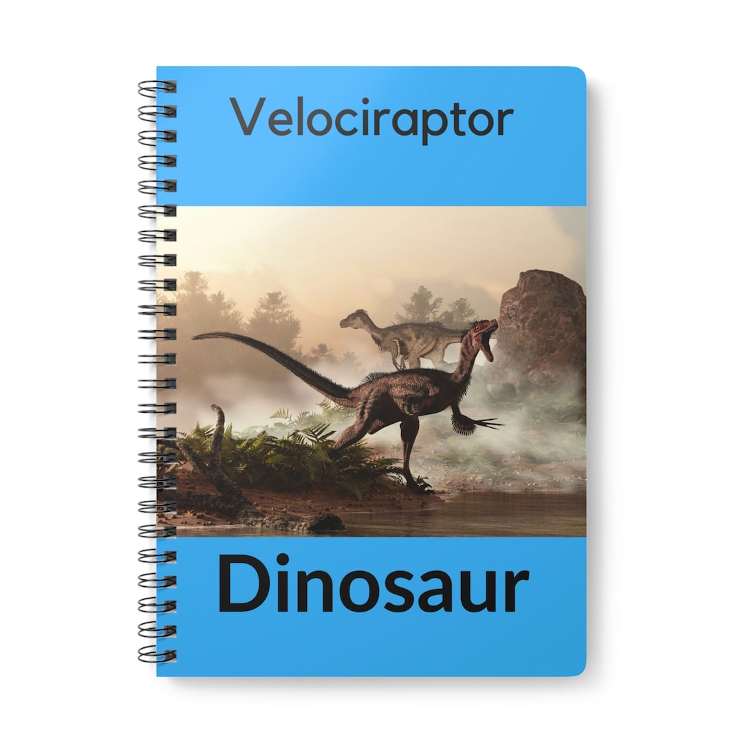 Velociraptor Dino Spiral Notebook | Softcover Notebook A5 | for ...