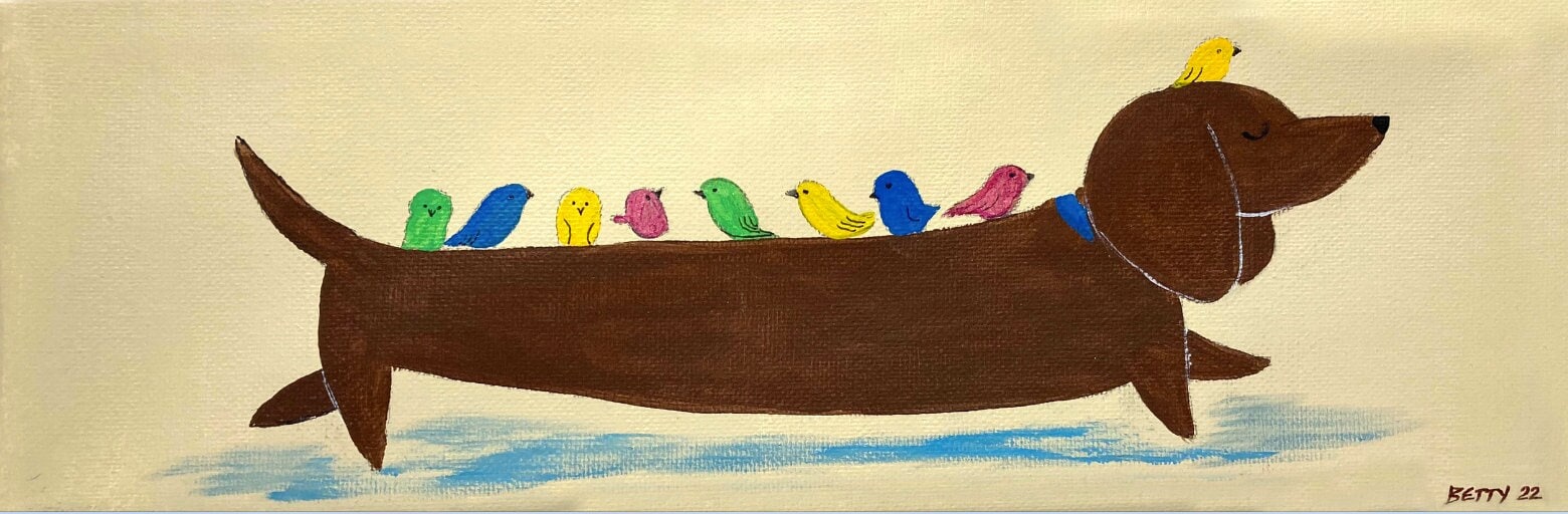 Bird Dog, Art Print From Acrylic Painting, Love, Tall & Skinny - Etsy