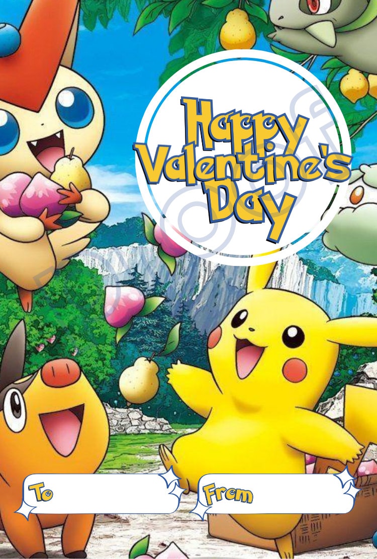 Pokemon Digital Valentine Card Printable Valentine Yellow Pokemon ...