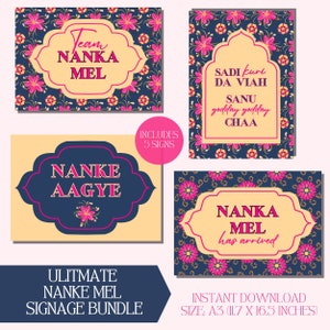 Ultimate Nanke Mel Signage Package | Punjabi Wedding Signs | Sikh ...