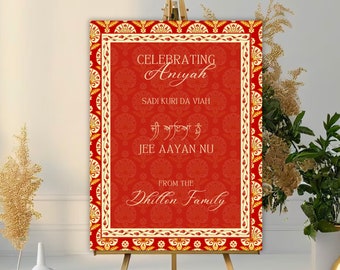 Sade Munde Da Viah Indian Welcome Sign Customizable Anand Karaj ...