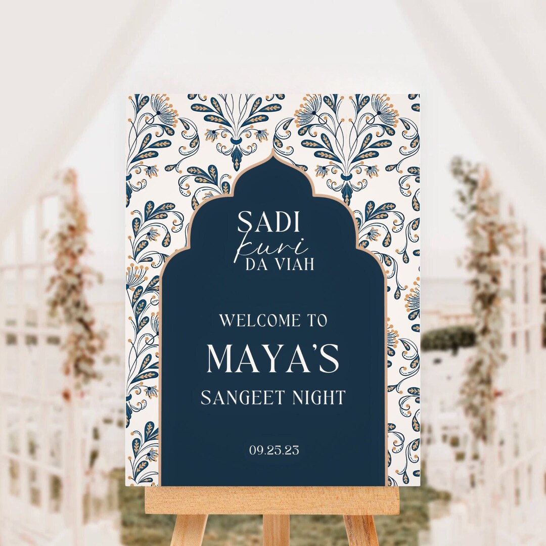 Welcome Sign | Sangeet Wedding Sign | Customizable | Anand Karaj ...
