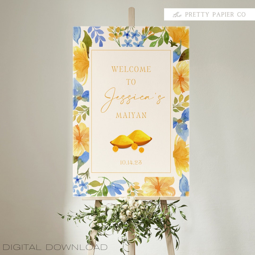 Welcome Sign | Haldi Sign | Customizable | Anand Karaj, Engagement ...