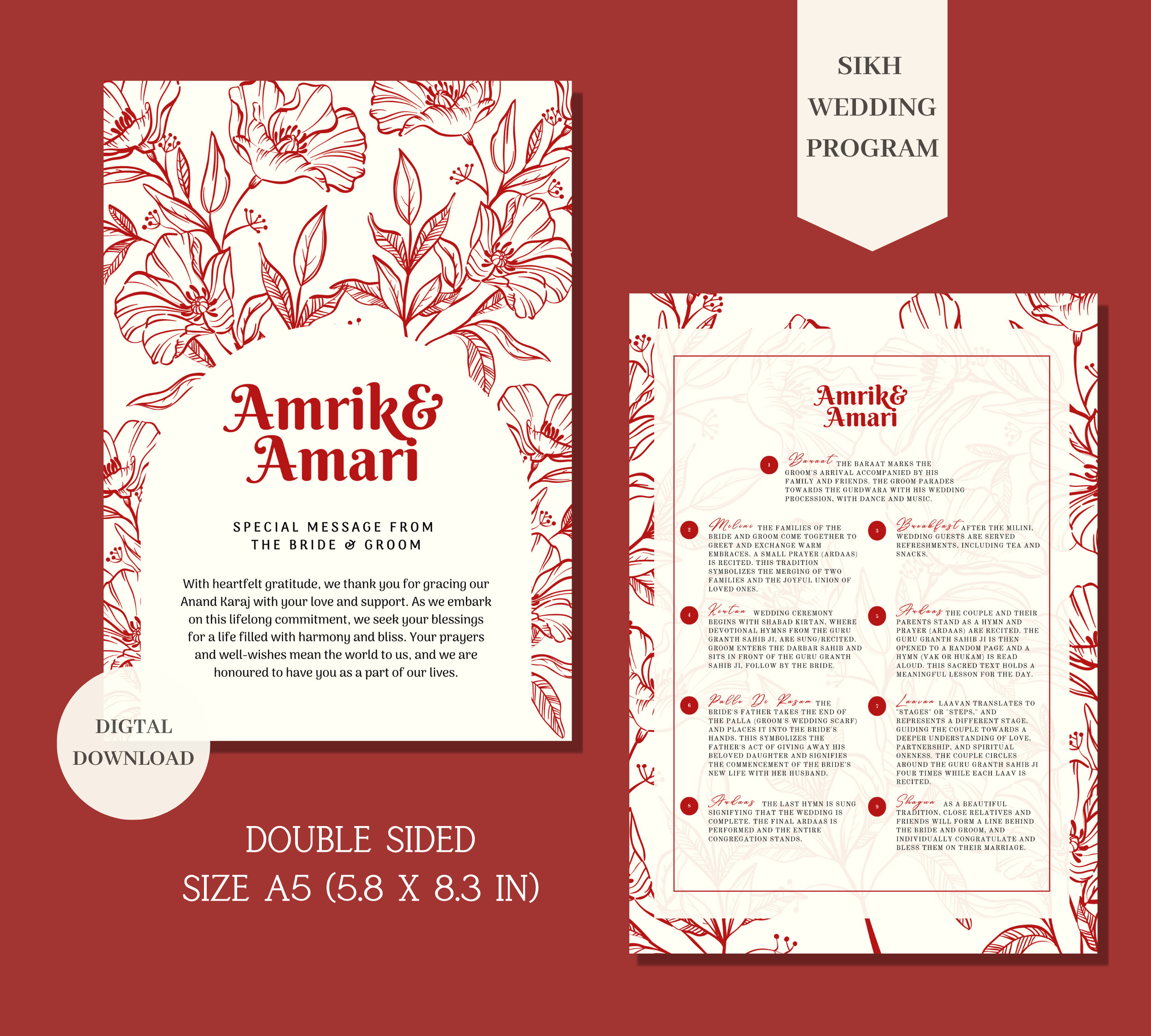 Sikh Wedding Program, Anand Karaj Program, Sikh Ceremony Guide, Sikh ...