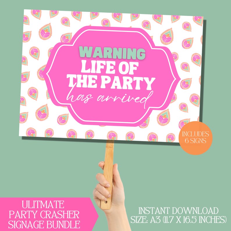 Ultimate Jago Party Crasher Signage Package Punjabi Wedding Sign Sikh ...