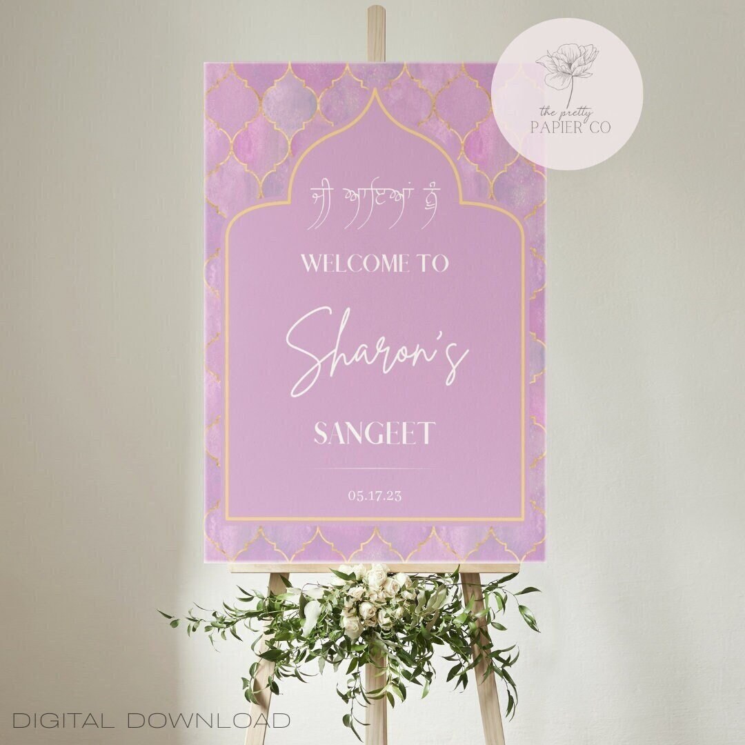Welcome Sign | Sangeet Welcome Sign | Customizable | Anand Karaj ...