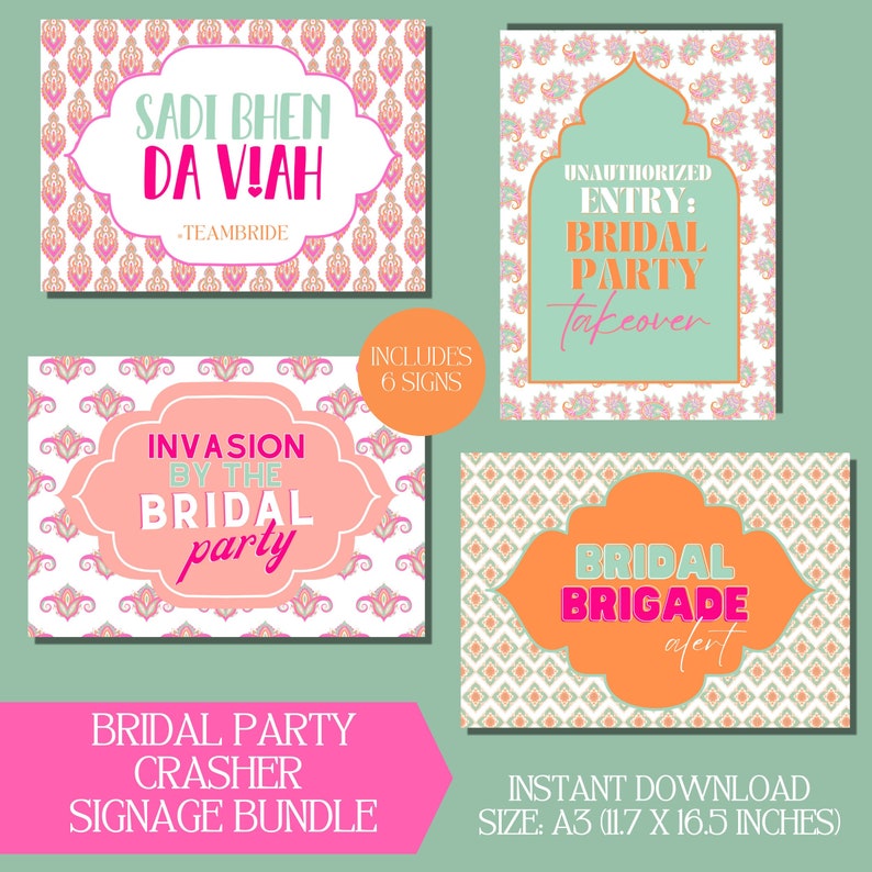 Ultimate Jago Party Crasher Signage Package | Punjabi Wedding Sign ...