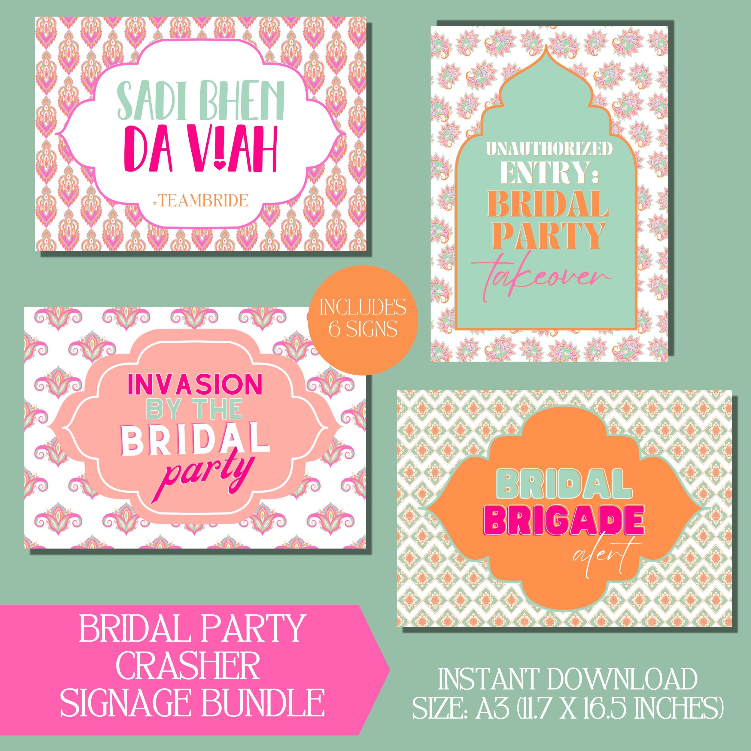 Ultimate Jago Party Crasher Signage Package | Punjabi Wedding Sign ...