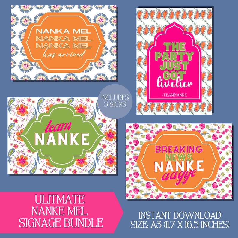 Ultimate Nanke Mel Signage Package | Punjabi Wedding Signs | Sikh ...