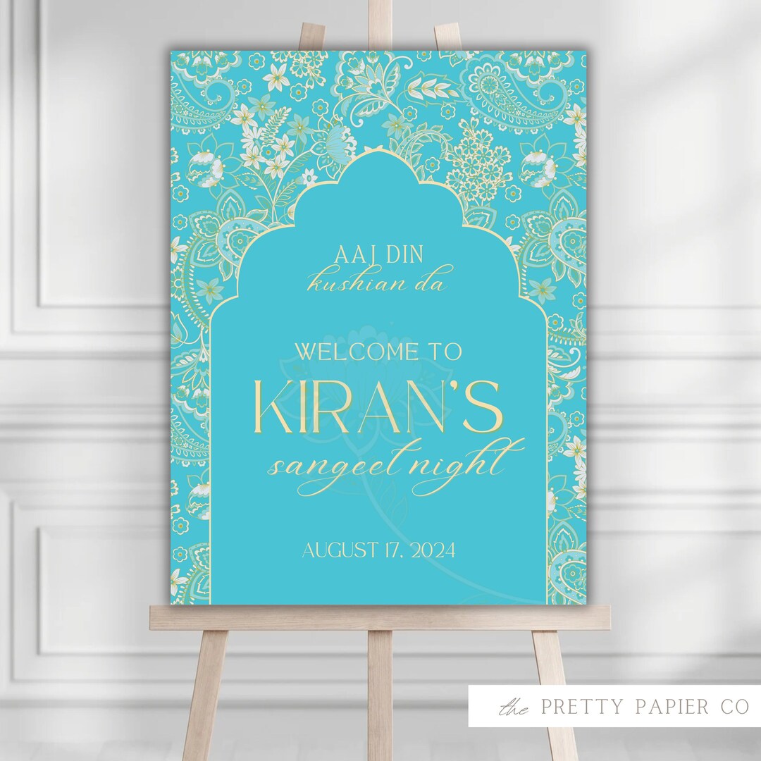 Welcome Sign Sangeet Wedding Sign Customizable Anand Karaj, Engagement ...