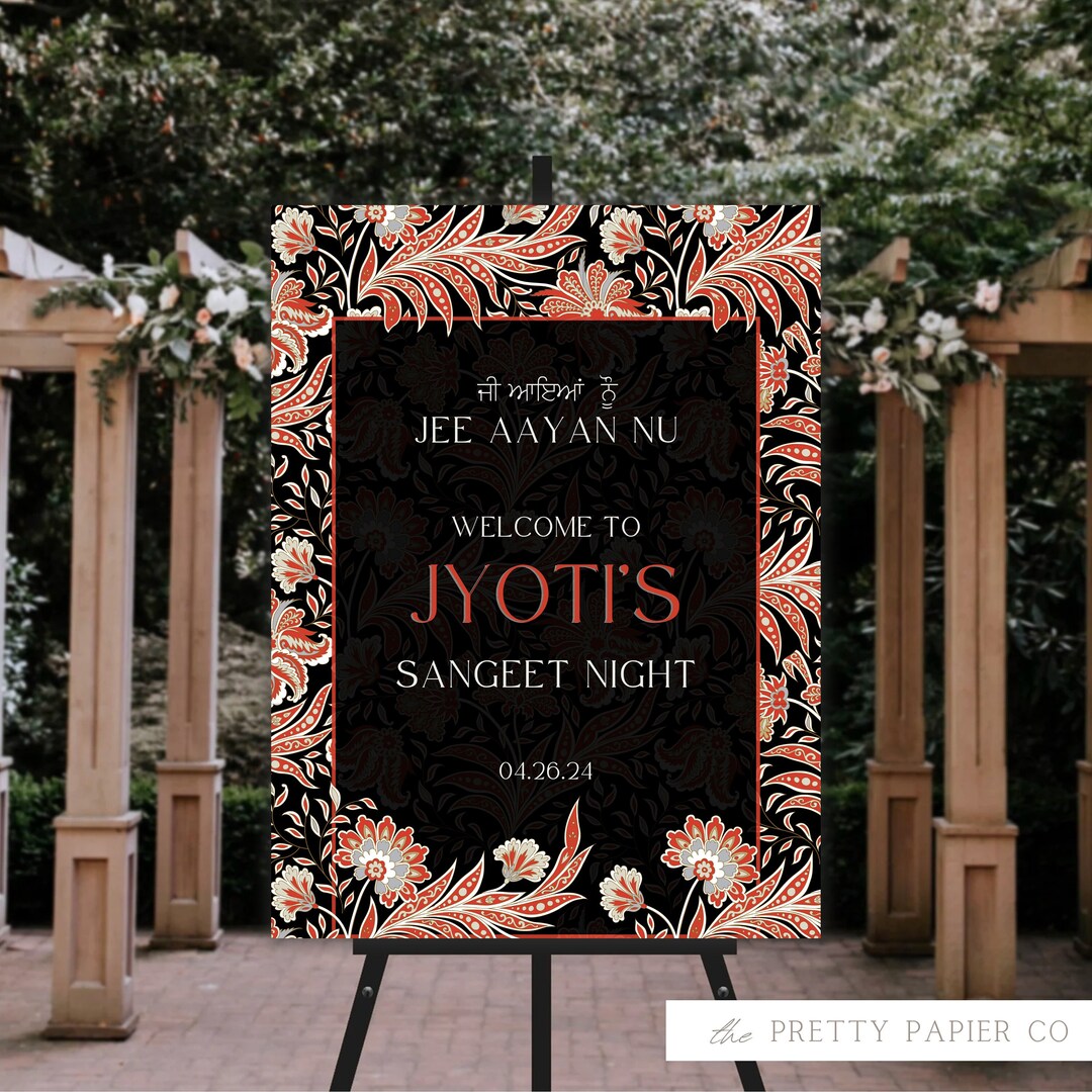 Welcome Sign | Sangeet Wedding Sign | Customizable | Anand Karaj ...