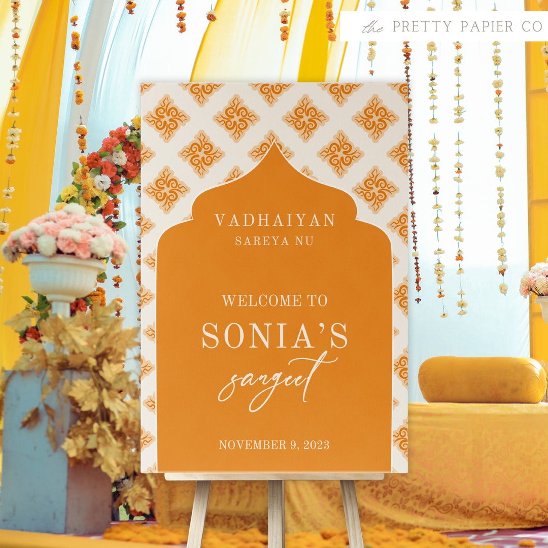 Welcome Sign | Sangeet Wedding Sign | Customizable | Anand Karaj ...