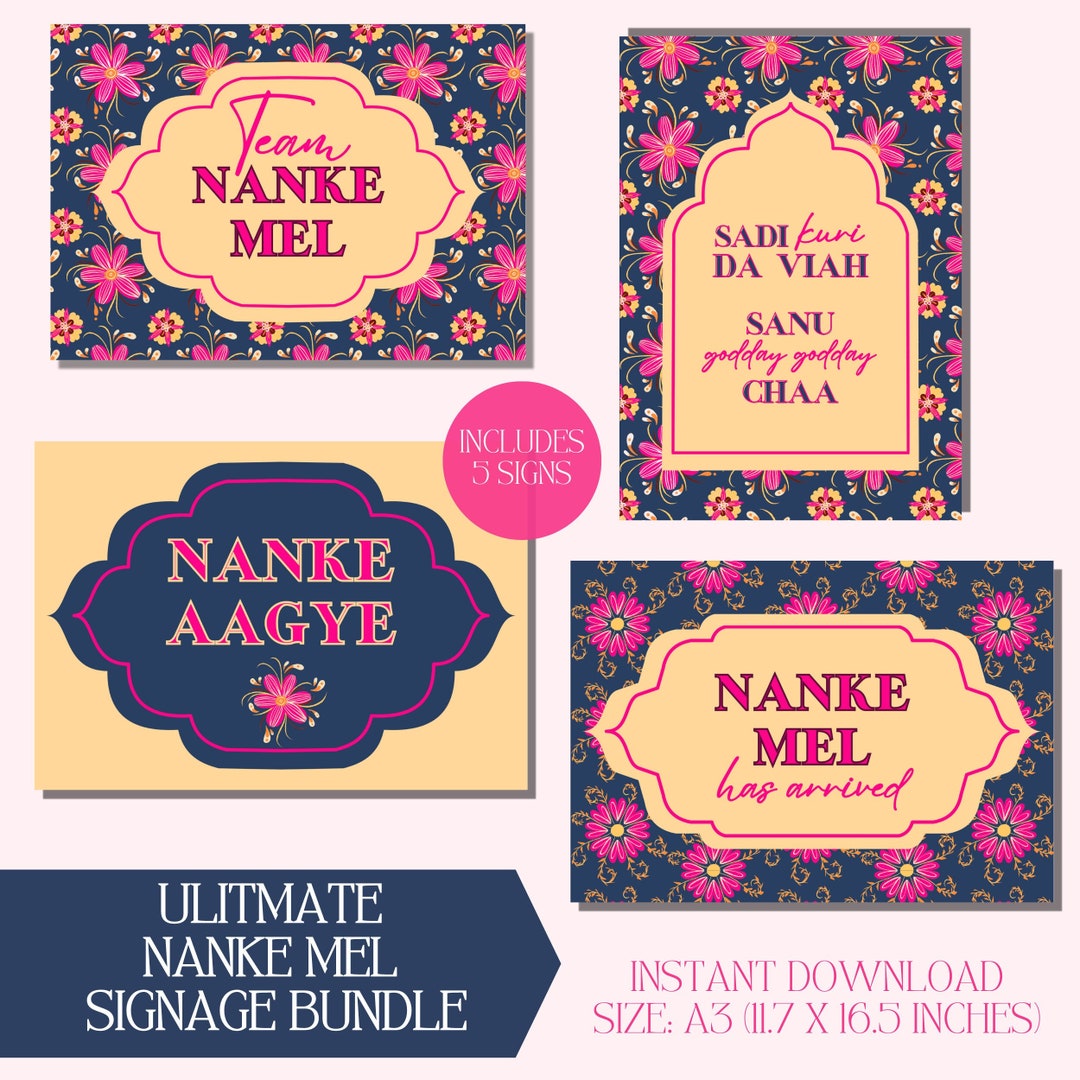 Ultimate Nanke Mel Signage Package Punjabi Wedding Signs - Etsy