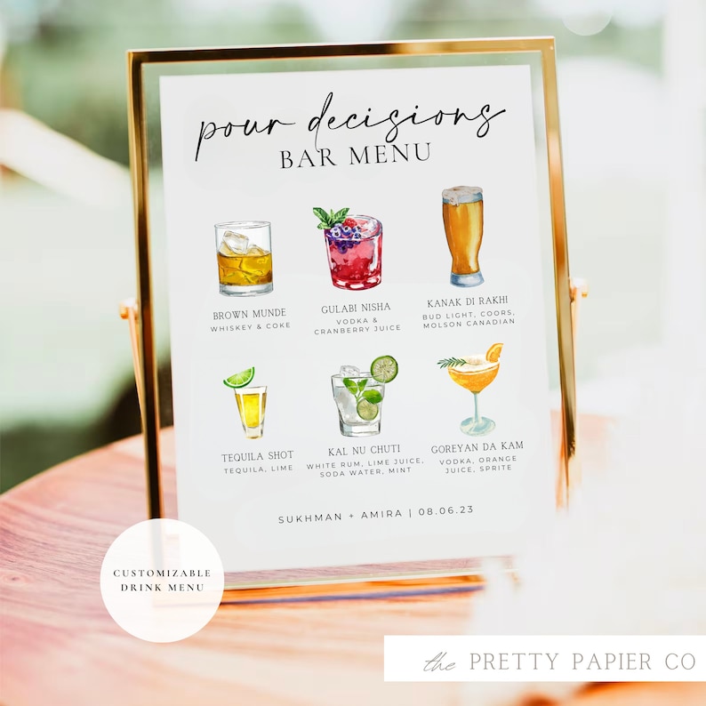 Punjabi Drink Menu Customizable Punjabi Bar Menu Indian Drink Menu Desi ...