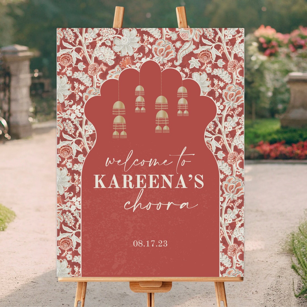 Welcome Sign | Choora Wedding Sign | Customizable | Anand Karaj ...