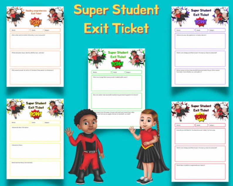 8 Super Student Classroom Exit Ticket Printable Worksheets, Teacher ...