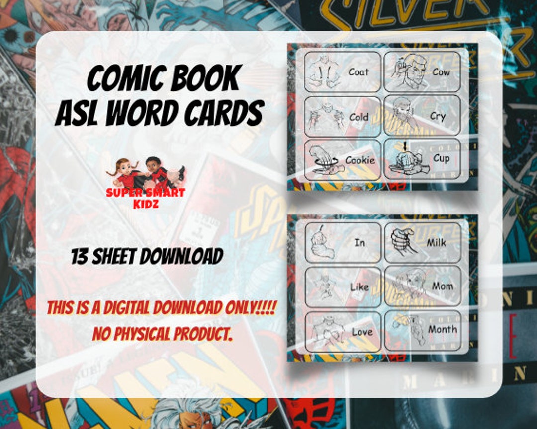 American Sign Language Asl Word Cards | Deaf Education Spelling Words ...