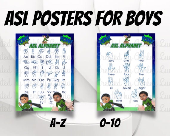 ASL Flash Cards American Sign Sign Language Poster ASL - Etsy