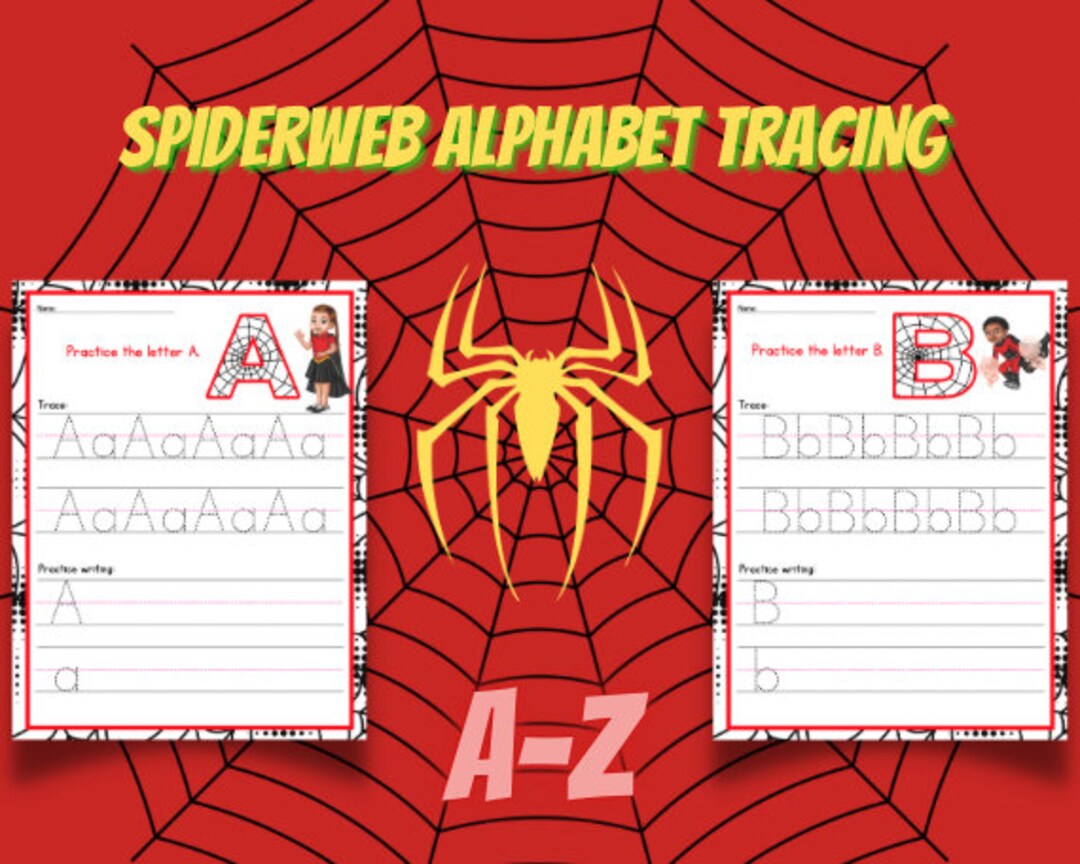28 Superhero Alphabet Tracing Worksheets, Upper/lowercase Letter A-Z ...