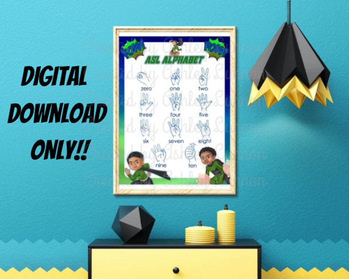 ASL Flash Cards, American Sign, Sign Language Poster, ASL Alphabets ...