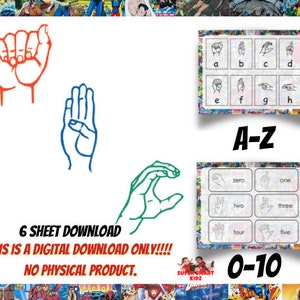 American Sign Language Asl Complete Alphabet & Numbers 0-10 Poster ...