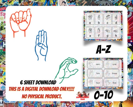 American Sign Language Asl Complete Alphabet & Numbers 0-10 Poster ...