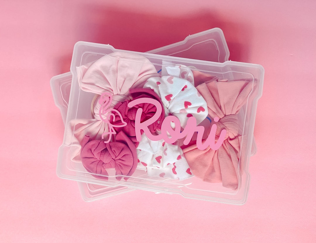 Personalized Medium Bow Box | Hair Accessories Storage Organizer - Etsy