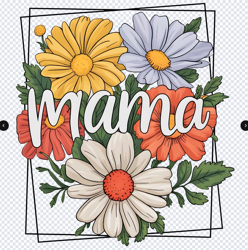 MAMA Flower Designs Bundle Png - Etsy