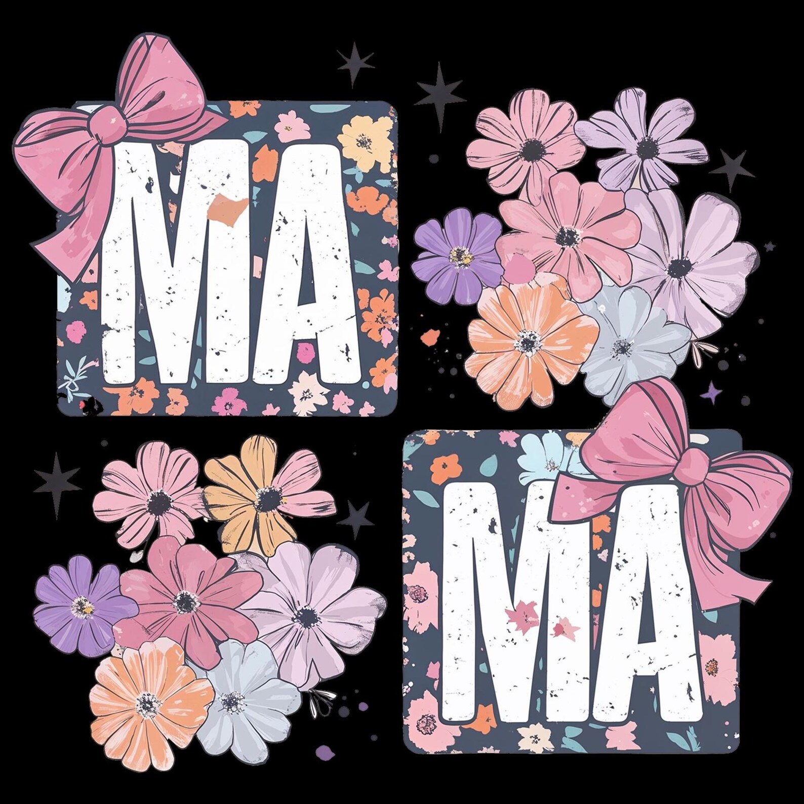 MAMA Flower Designs Bundle Png - Etsy
