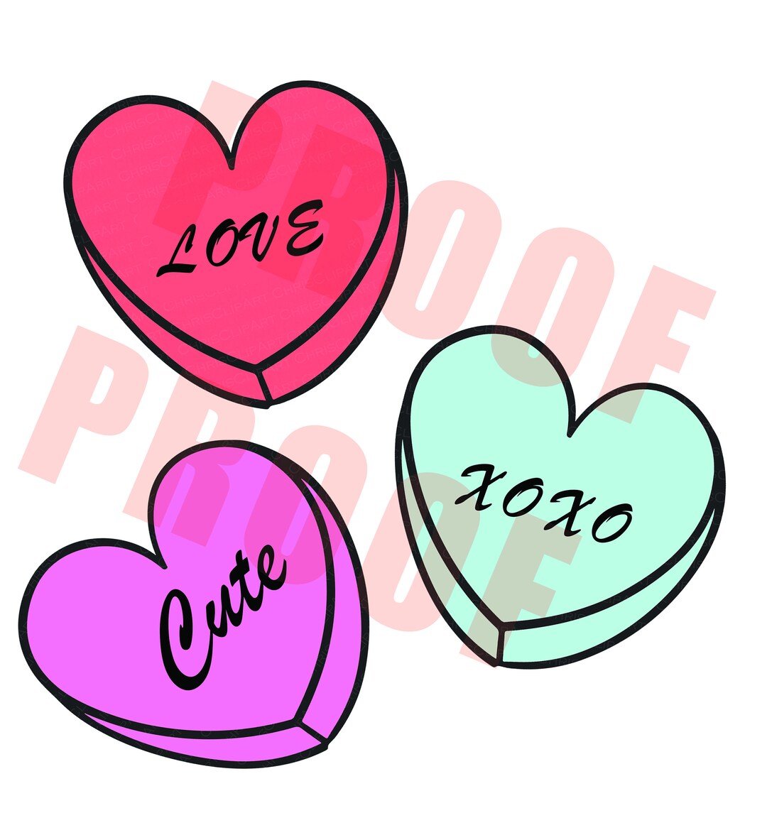 Conversation Hearts Digital File PNG - Etsy